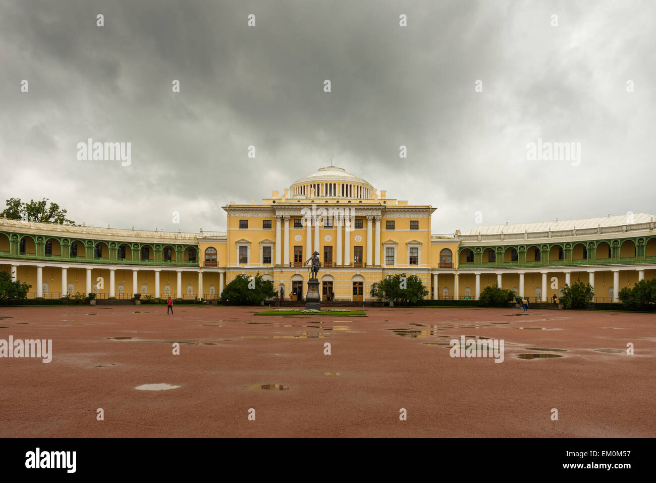 Courtyard of 18th century Pavlovsk Palace, built by Paul I of Russia ...
