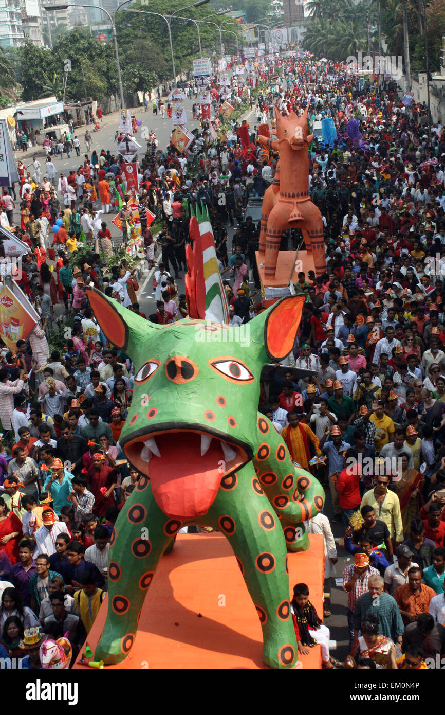 Dhaka, Bangladesh. 14th April, 2015. Revellers attend a rally in ...