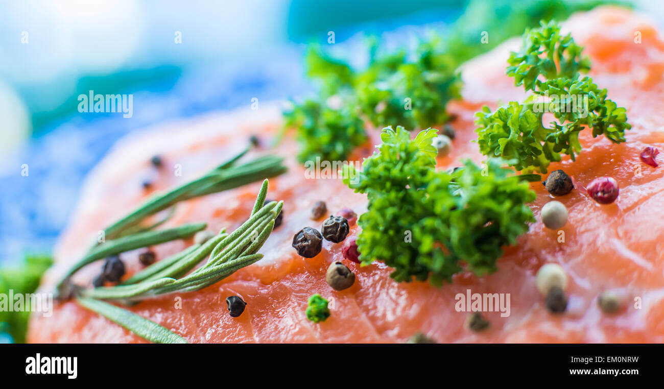 Fresh salmon fillet Stock Photo - Alamy