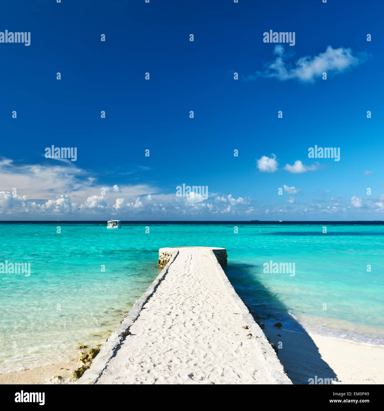 Beautiful beach with jetty Stock Photo - Alamy