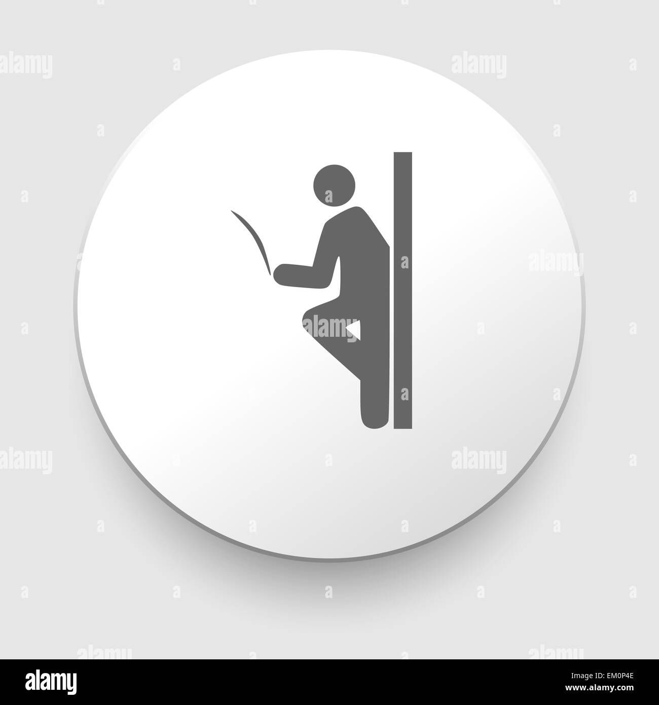 Man reading a newspaper, library sign icon Stock Photo - Alamy