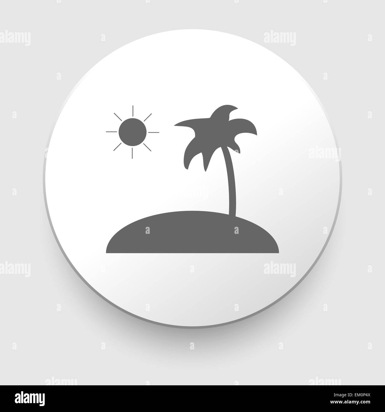 Tropical sea small island - Vector icon isolated Stock Photo - Alamy
