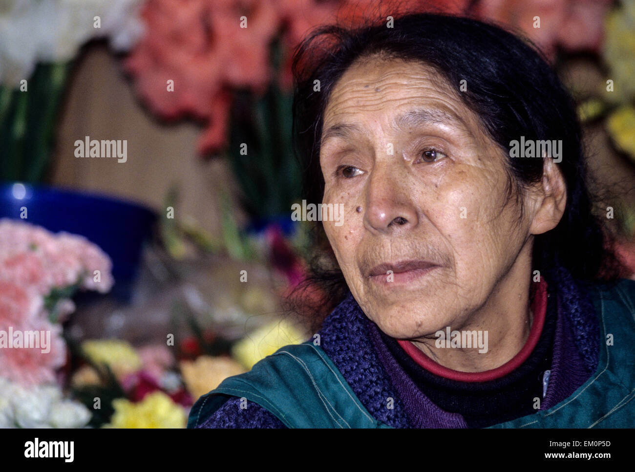 Peru, Cusco. Flower Vendor in the San Pedro Market Stock Photo - Alamy