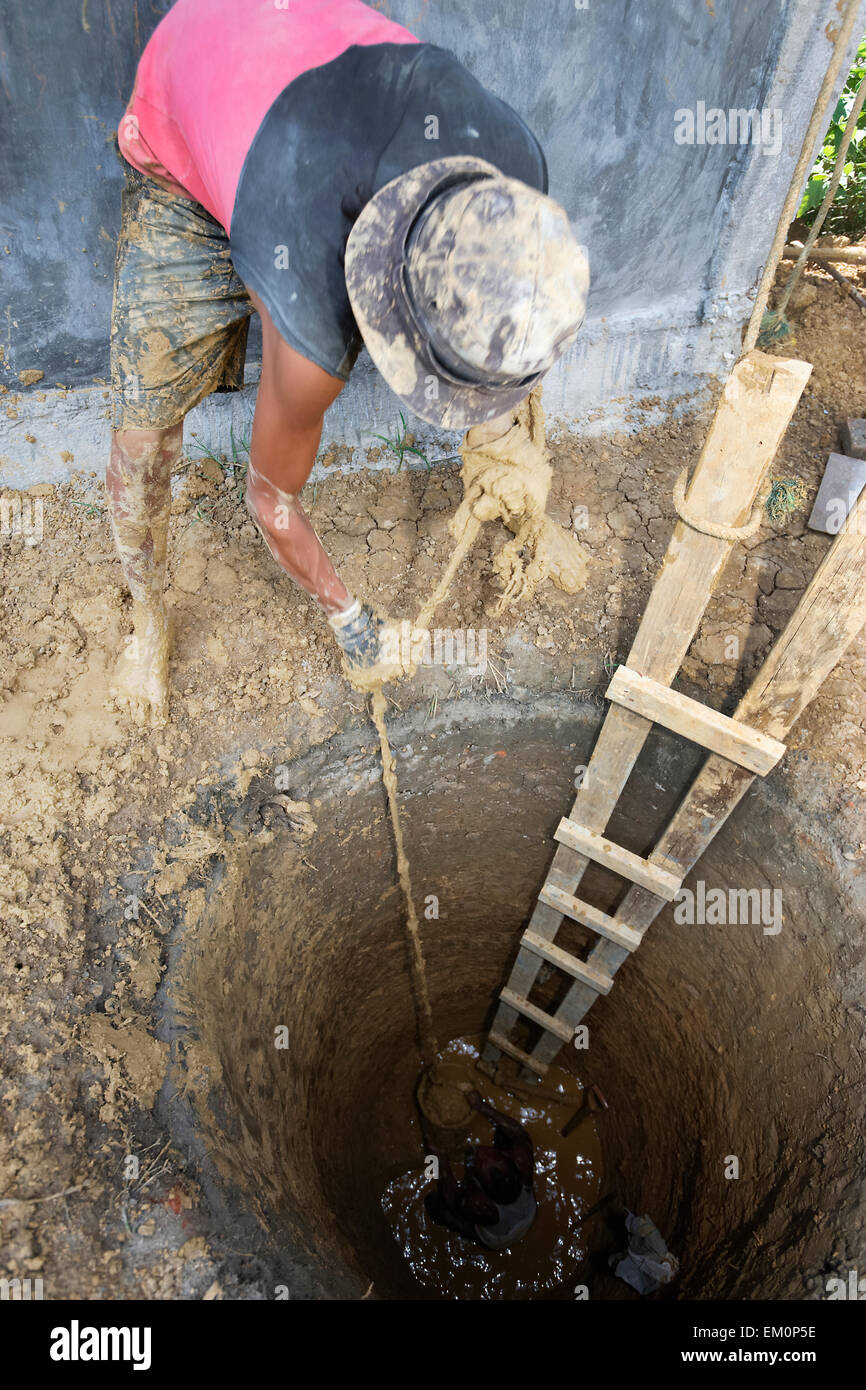 Man digging water well hi-res stock photography and images - Alamy