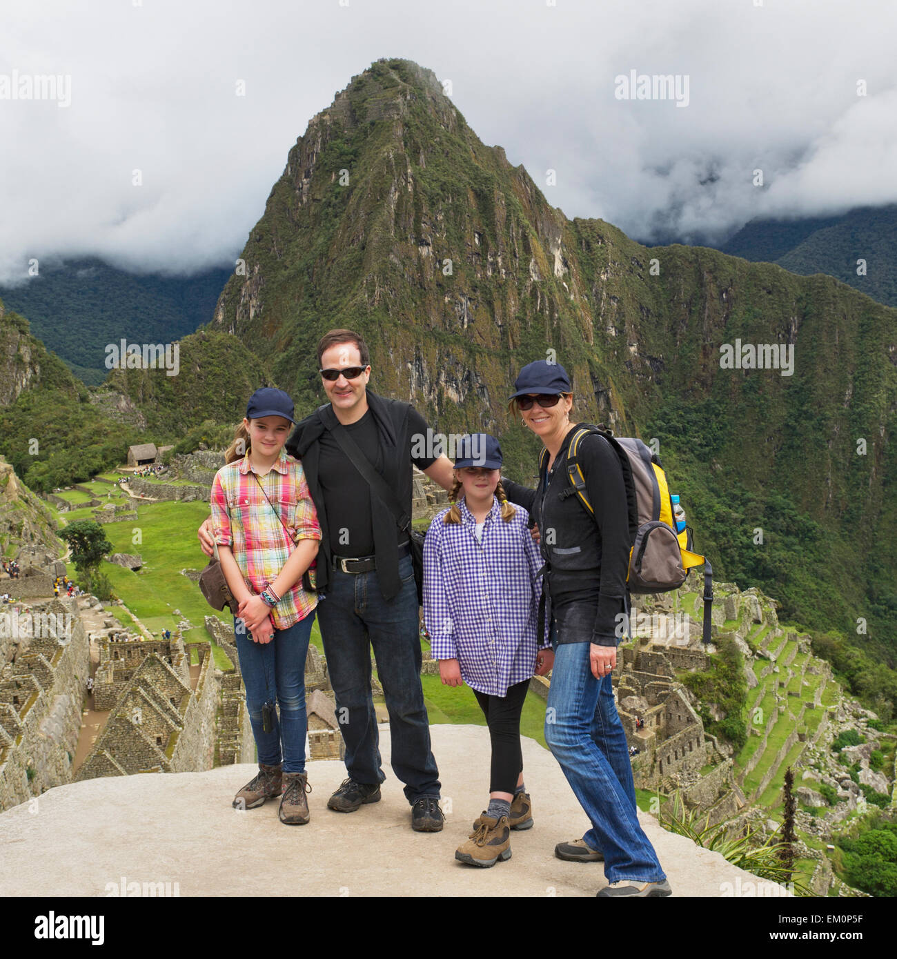 A Family At Machu Picchu; Peru Stock Photo - Alamy