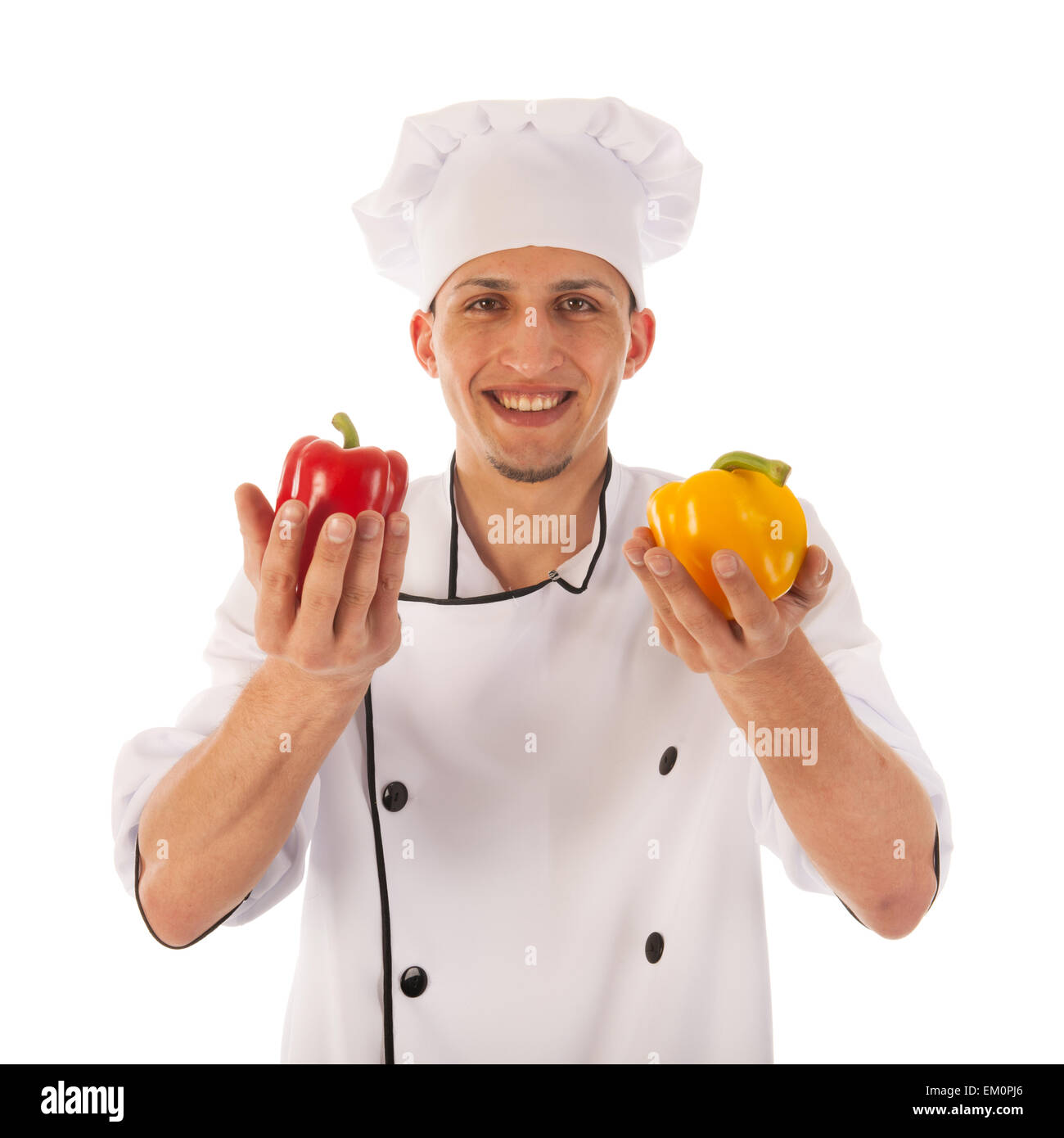 Cook with fresh paprikas Stock Photo - Alamy