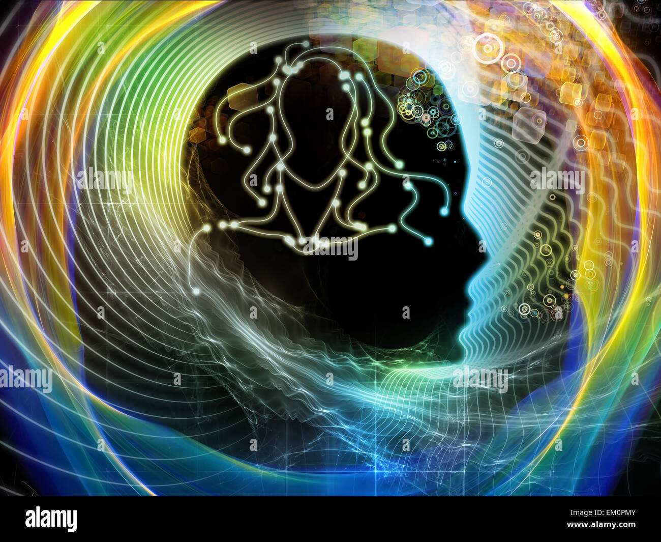 Human brain wave line hi-res stock photography and images - Alamy