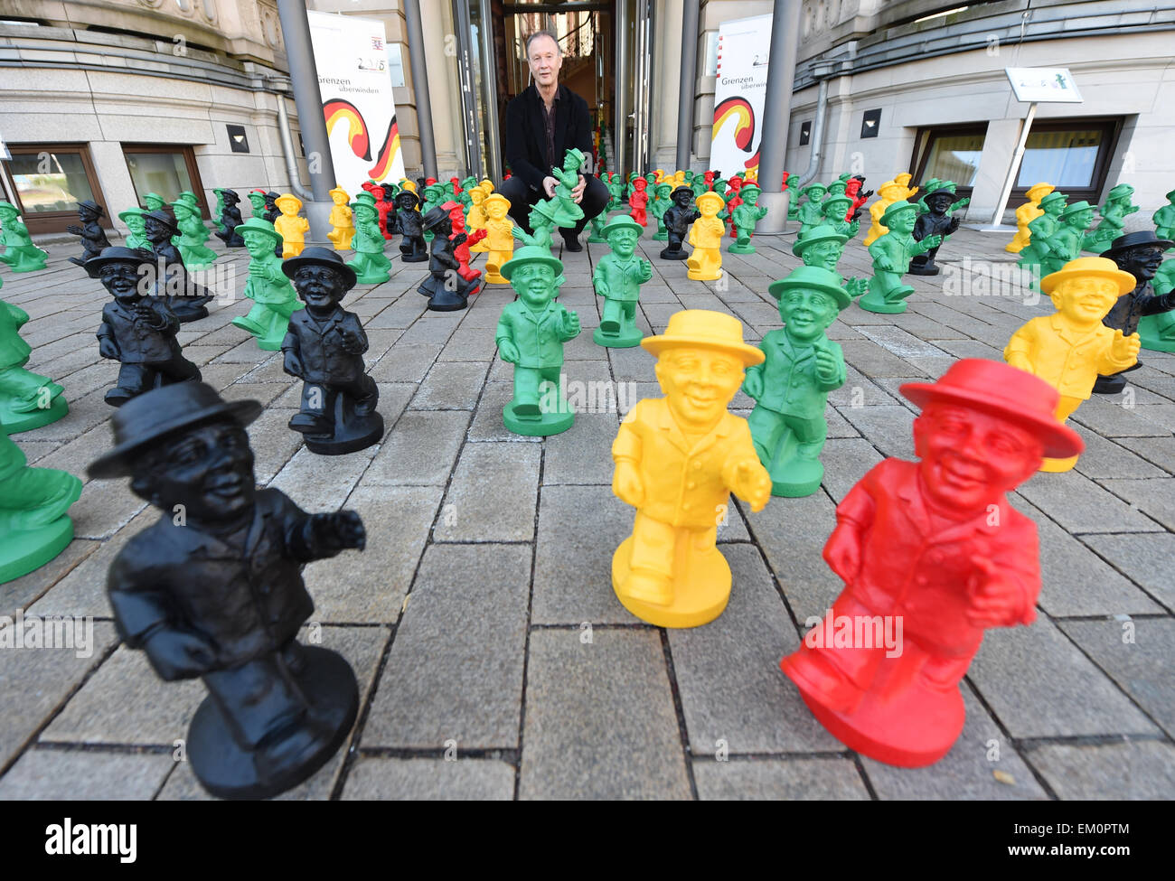 Numerous 'Ampelmaennchen' (lit. little traffic light men) made of ...