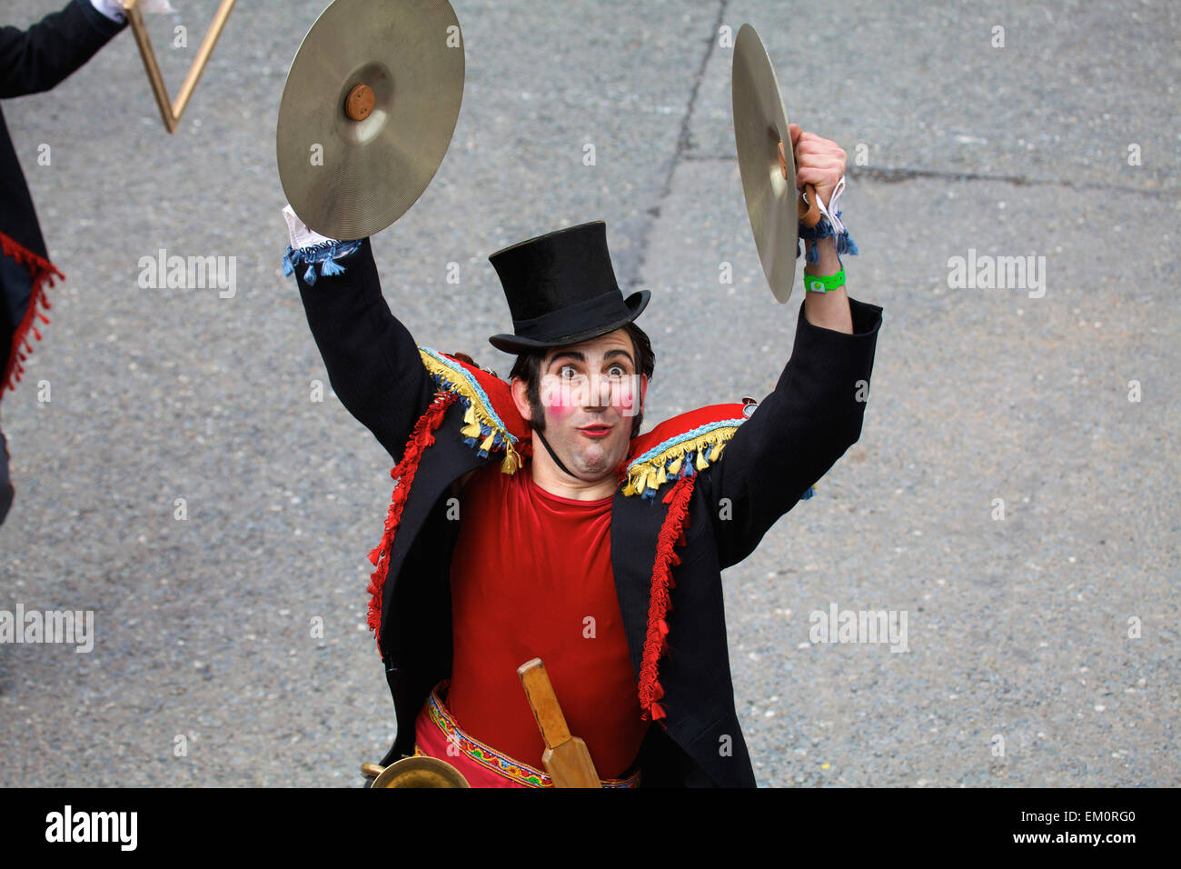 A Man Using Cymbals In The Saint Patrick's Day Parade; Dublin Ireland ...
