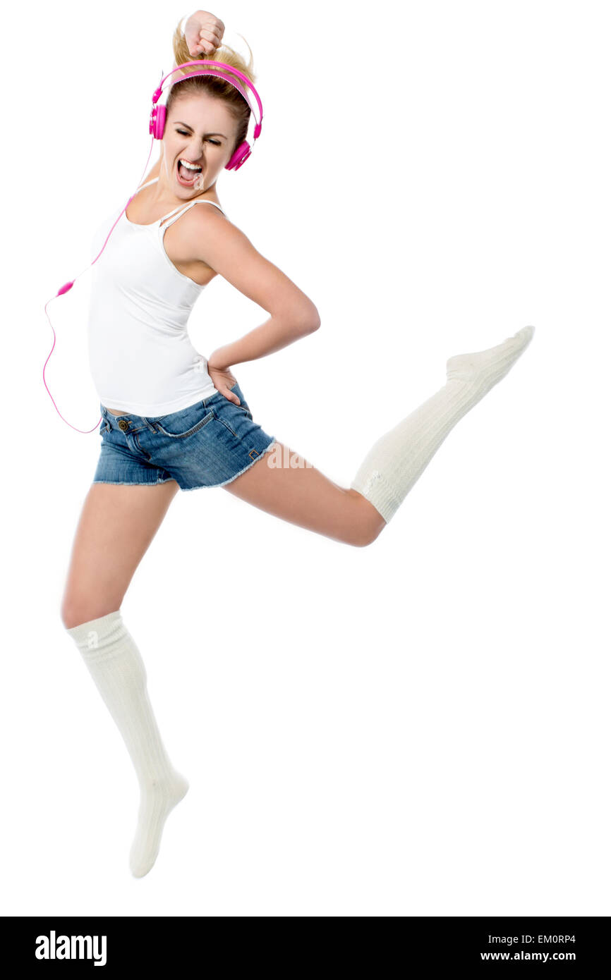 Modern style dancer jumping Stock Photo - Alamy