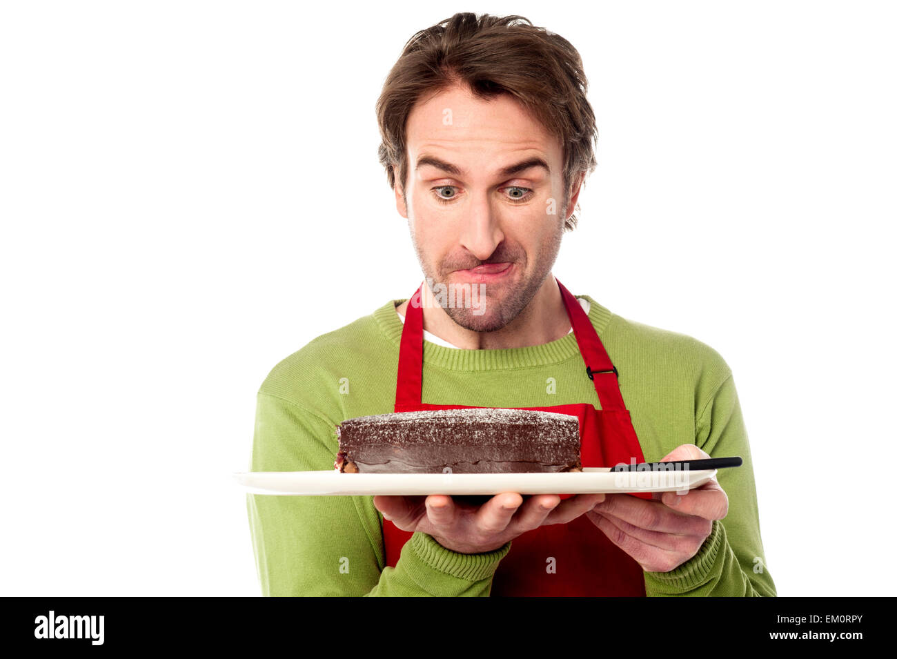 Birthday guy smiling chocolate cake hi-res stock photography and images ...