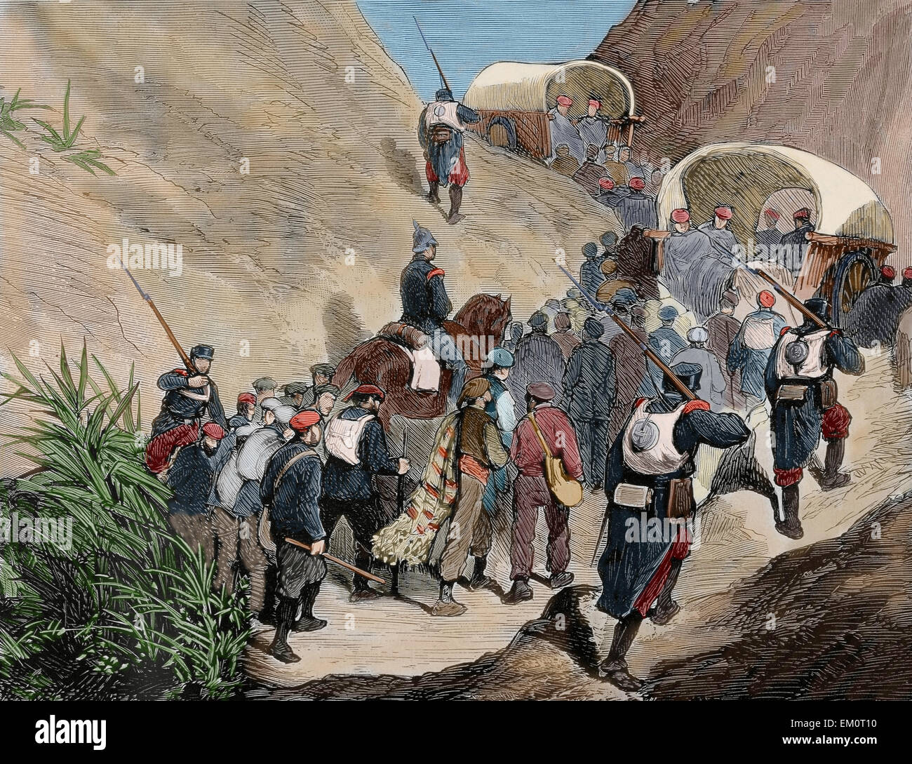 Carlist Wars (Third Carlist War). Prisoners arrested in La Seu d'Urgell ...