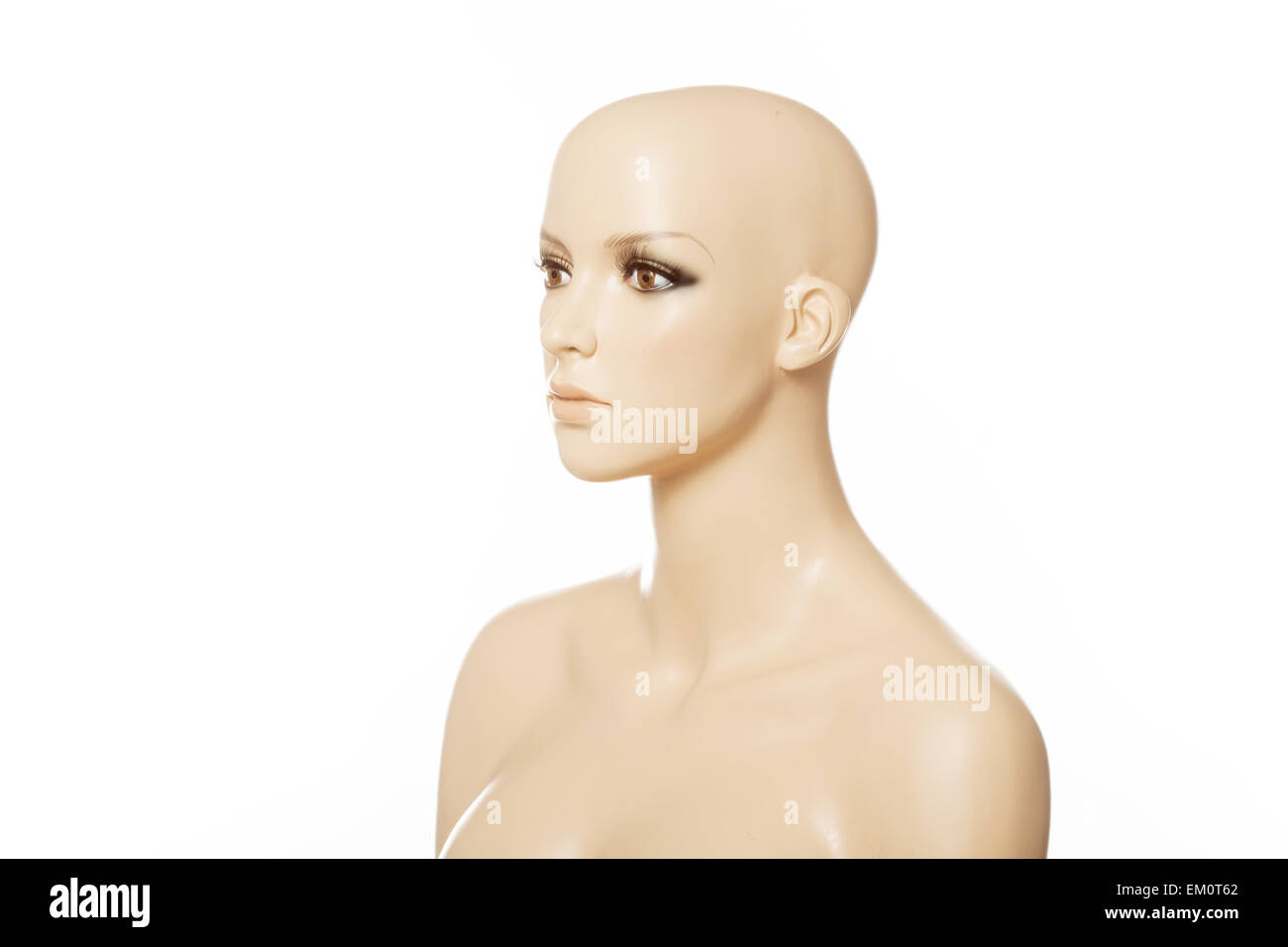 Head of a female mannequin in profile isolated on white Stock Photo - Alamy
