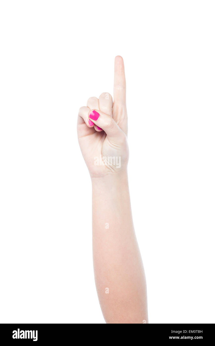 Hand showing number one Stock Photo - Alamy