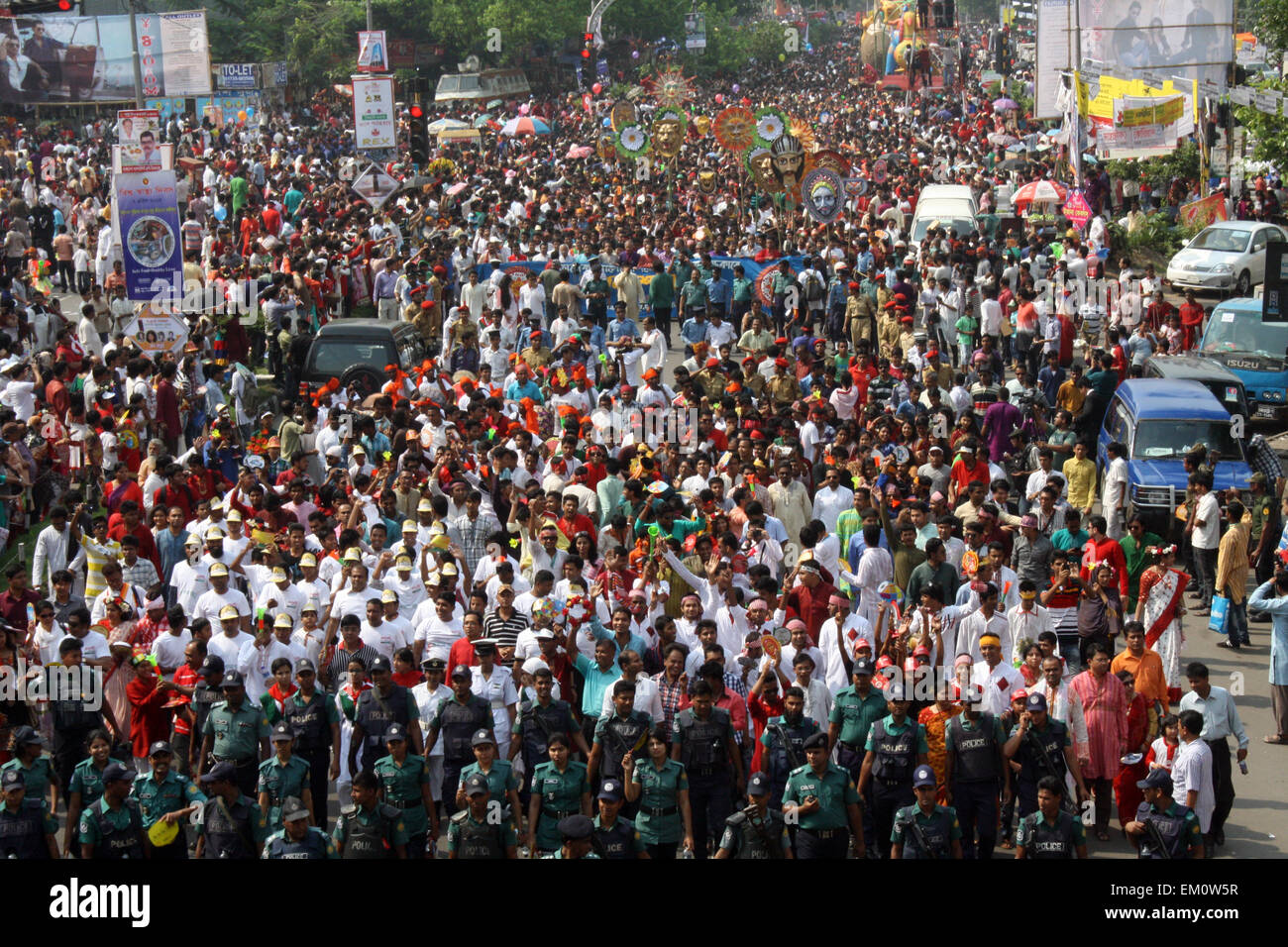 Dhaka, Bangladesh. 14th April, 2015. Revellers attend a rally in ...