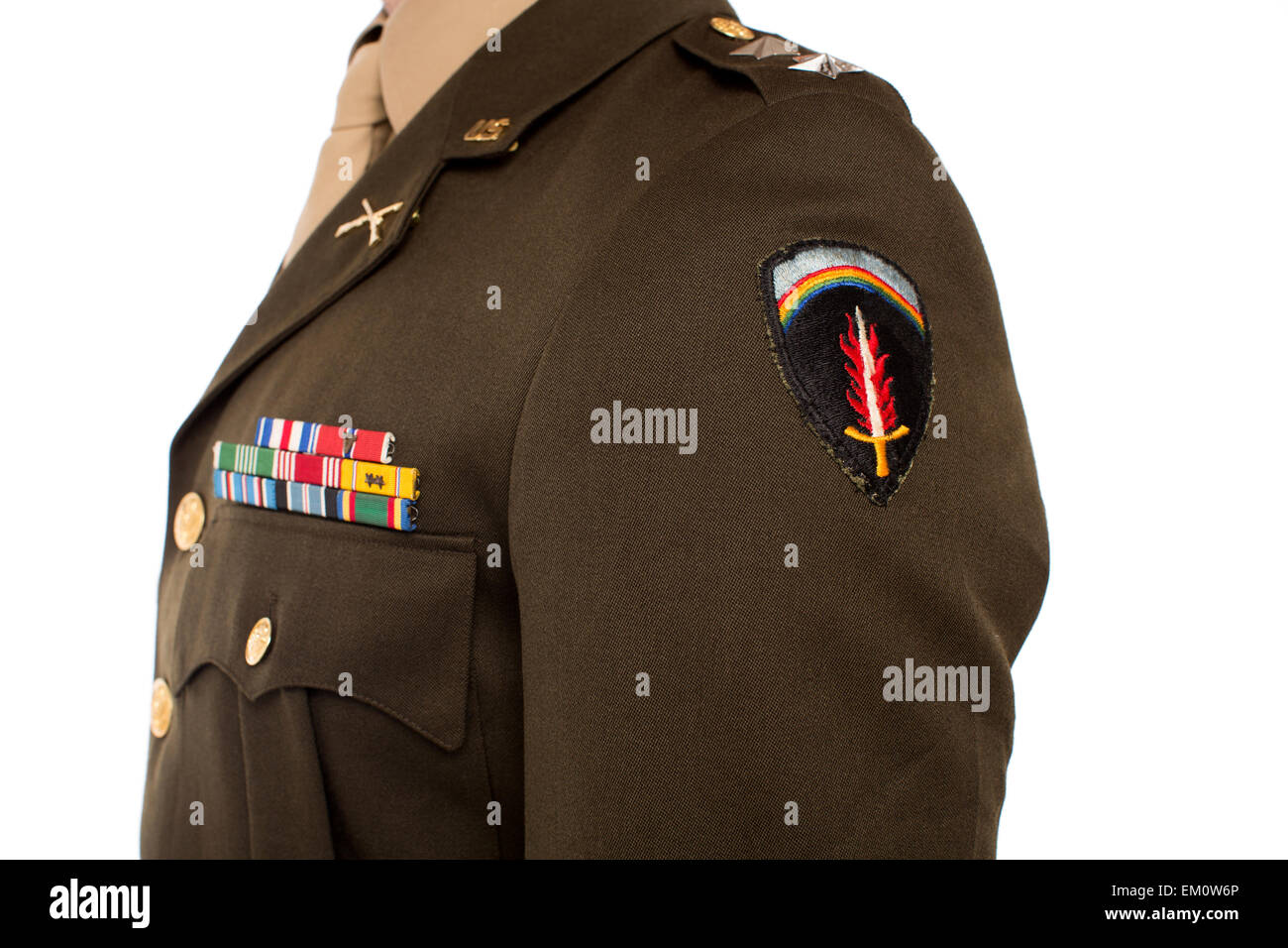 Cropped image of US military captain Stock Photo - Alamy