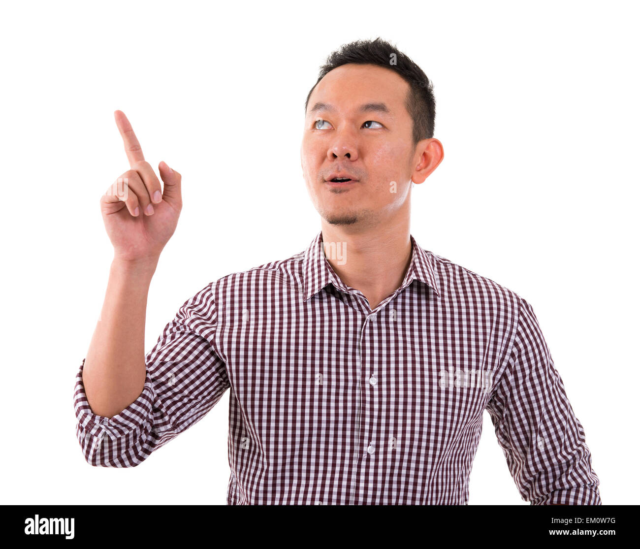 Boy standing pointing upward hi-res stock photography and images - Alamy