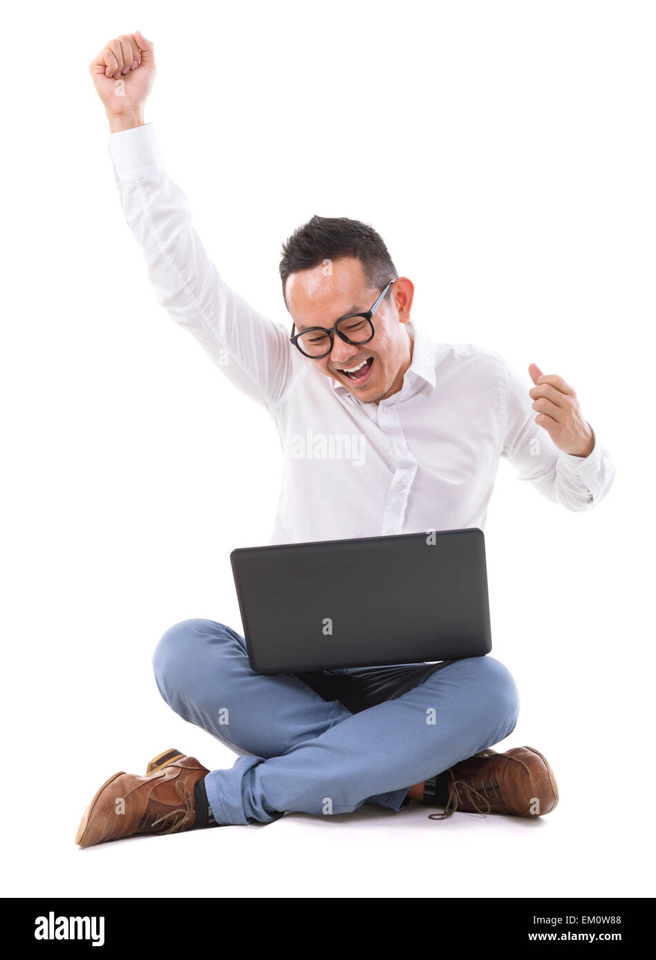 Excited reading Cut Out Stock Images & Pictures - Alamy