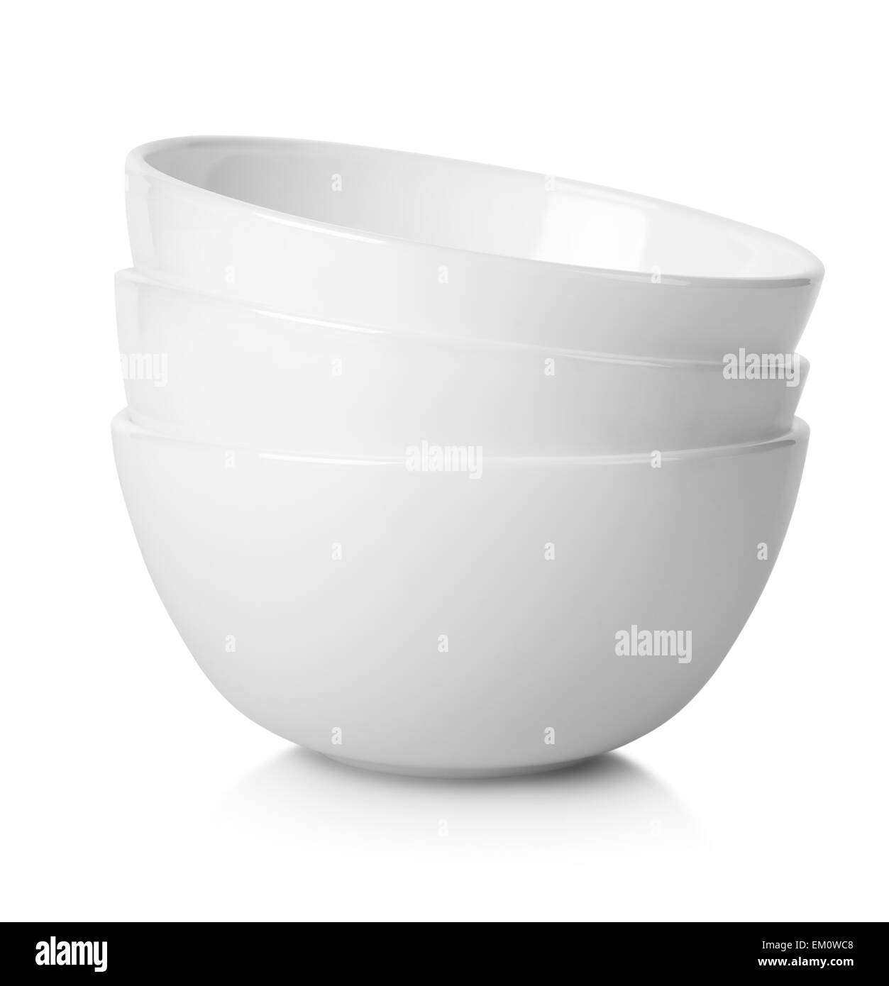 White bowls isolated Stock Photo - Alamy