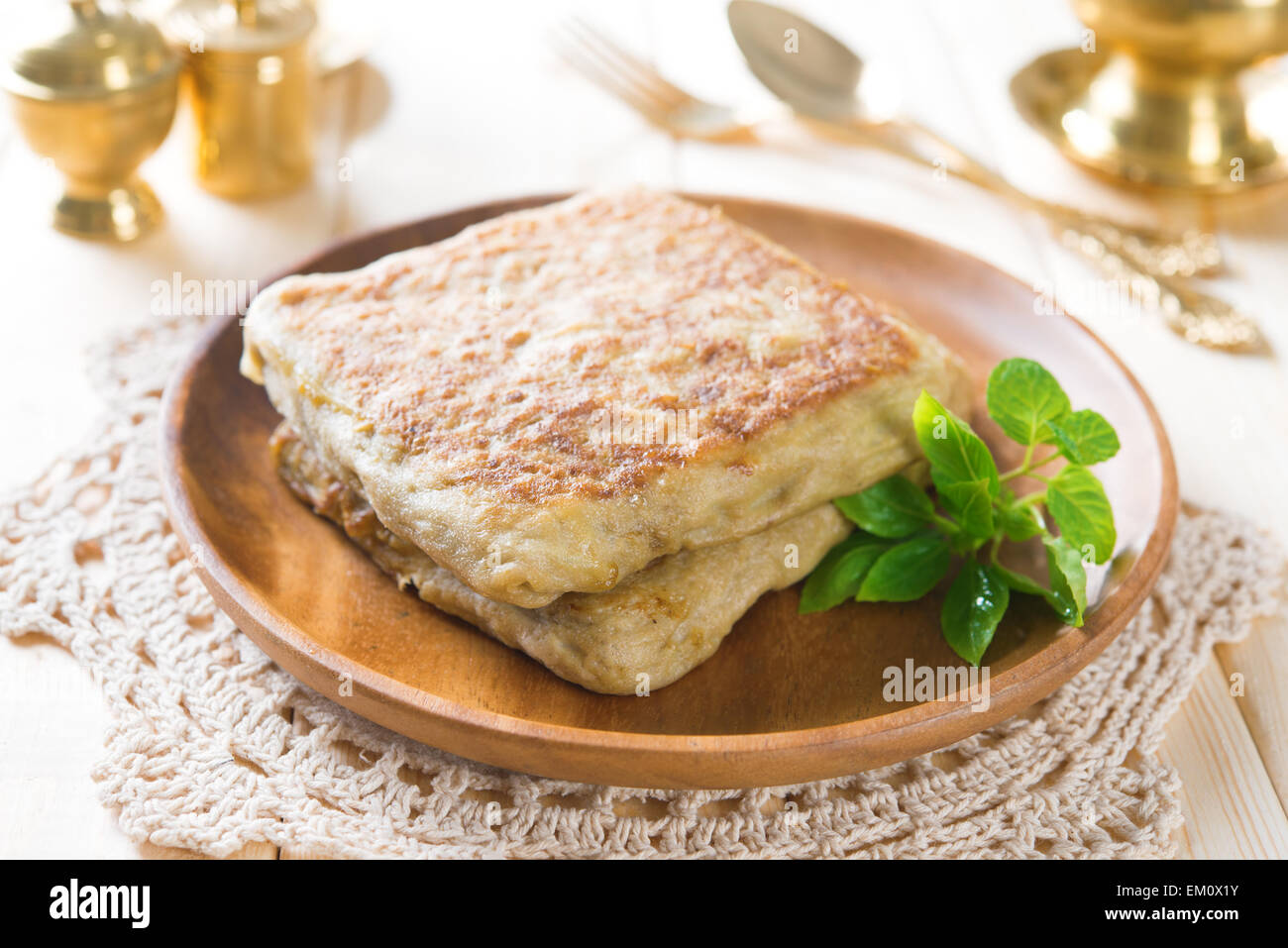 Mutabbaq Arabian Stuffed Bread Stock Photo - Alamy