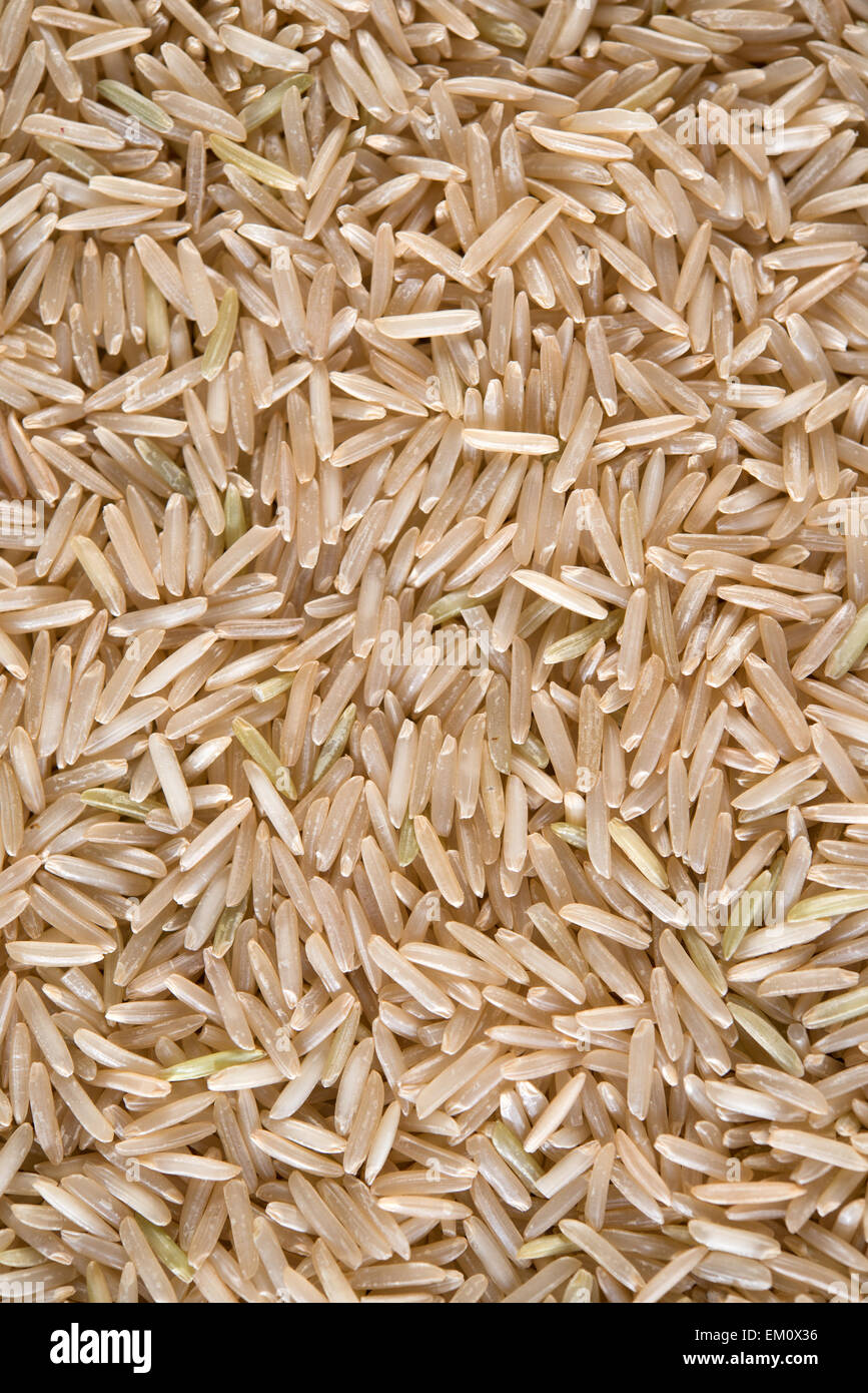 Raw organic basmati brown rice Stock Photo - Alamy