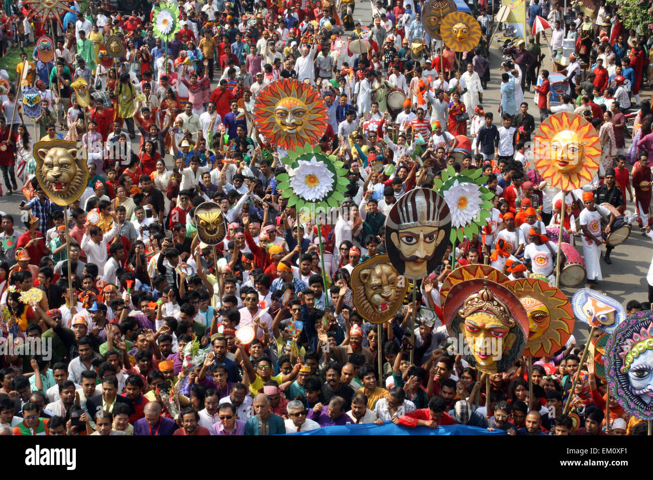 Dhaka, Bangladesh. 14th April, 2015. Revellers attend a rally in ...
