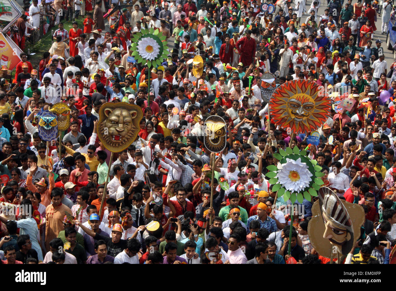 Dhaka, Bangladesh. 14th April, 2015. Revellers attend a rally in ...