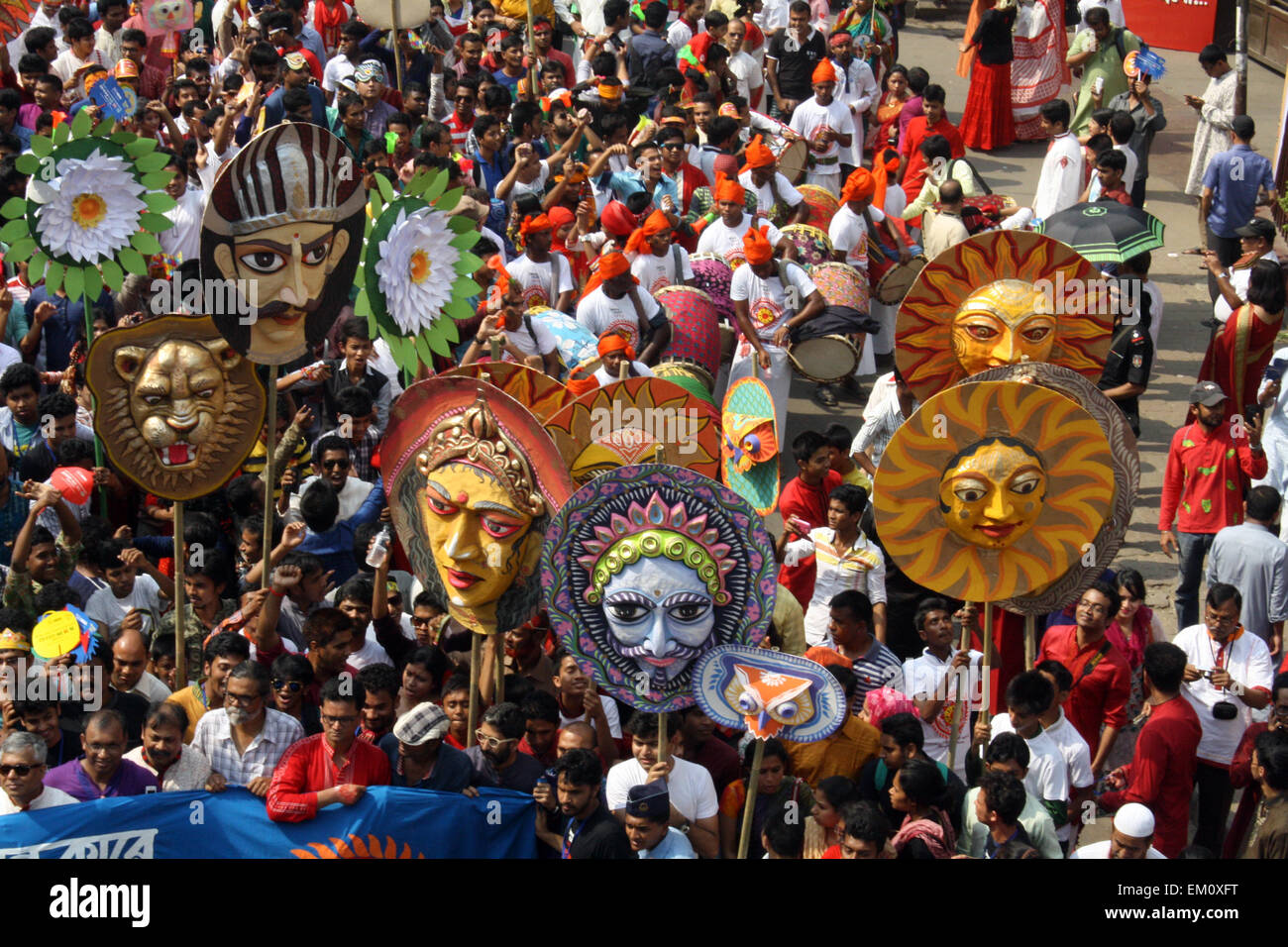 Dhaka, Bangladesh. 14th April, 2015. Revellers attend a rally in ...