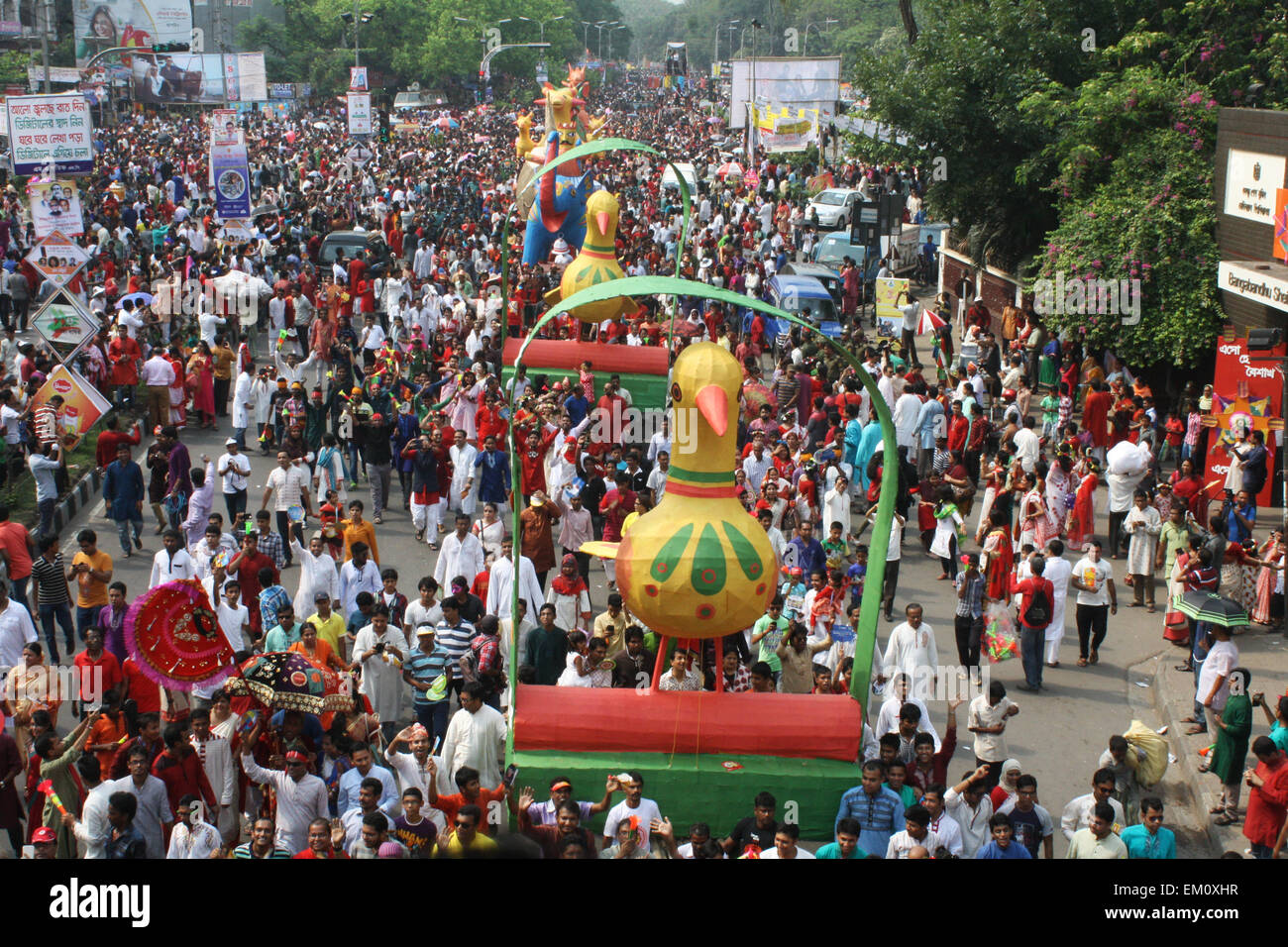Dhaka, Bangladesh. 14th April, 2015. Revellers attend a rally in ...