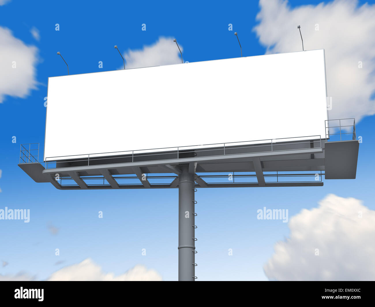 Billboard with empty screen, against blue cloudy sky Stock Photo - Alamy