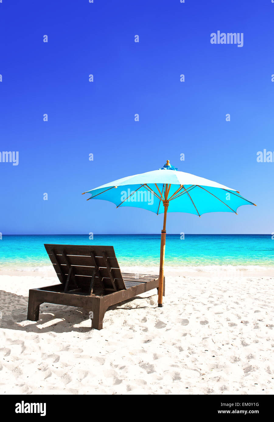 Beach chair and beautiful sand beach Stock Photo - Alamy