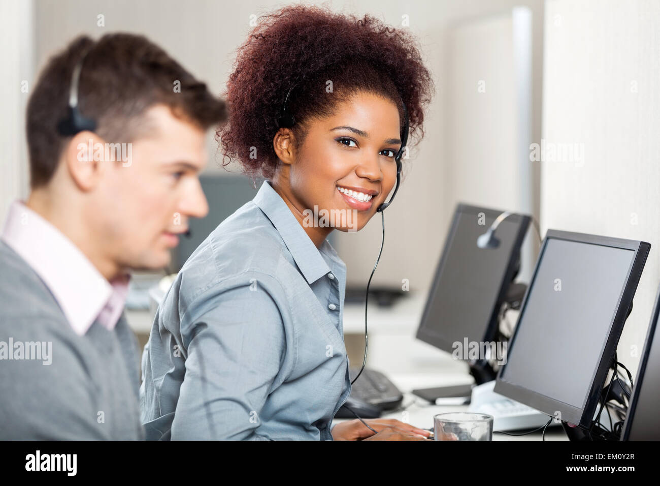 Working in call center hi-res stock photography and images - Alamy