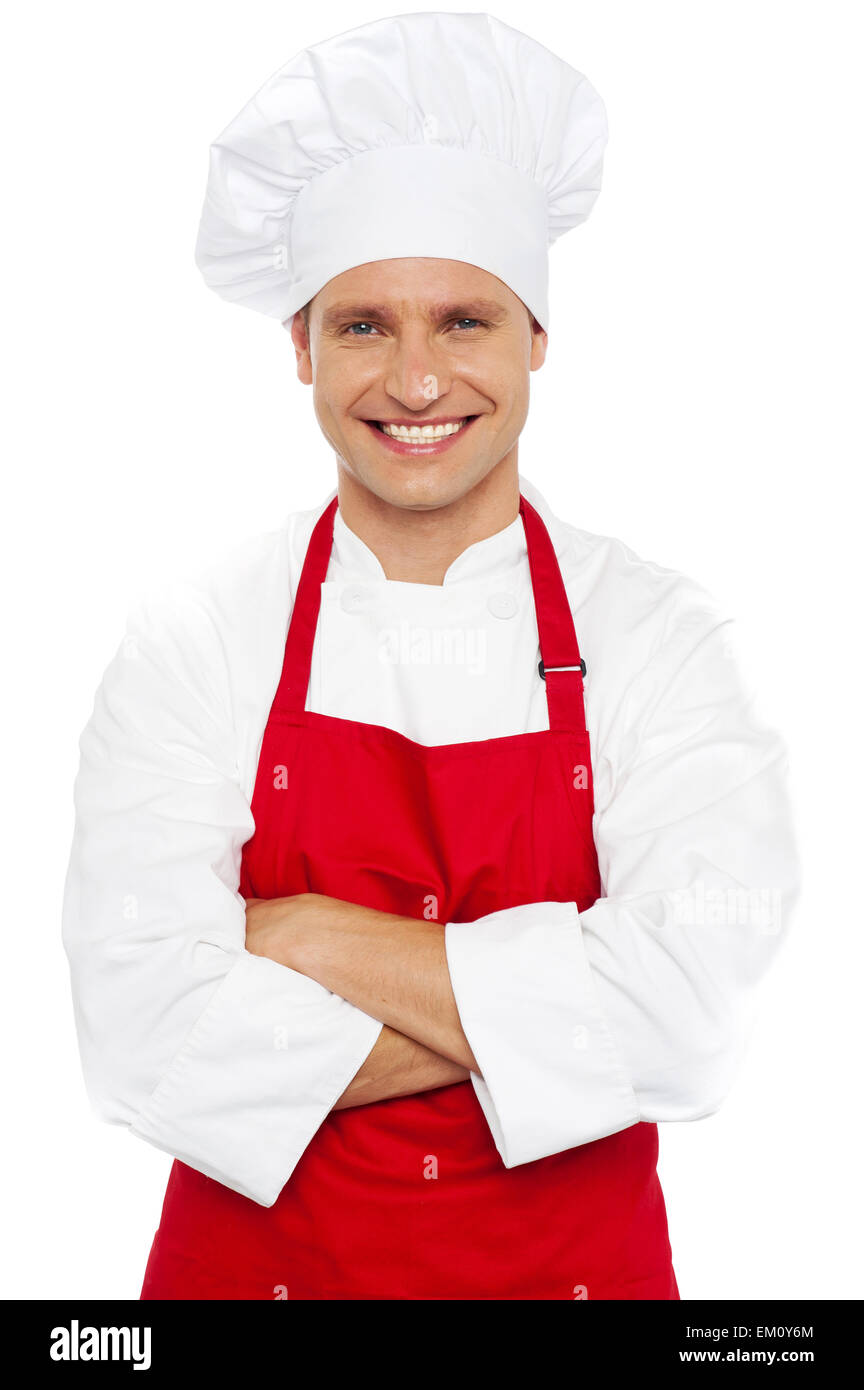 Portrait of a smiling chef with arms crossed Stock Photo - Alamy