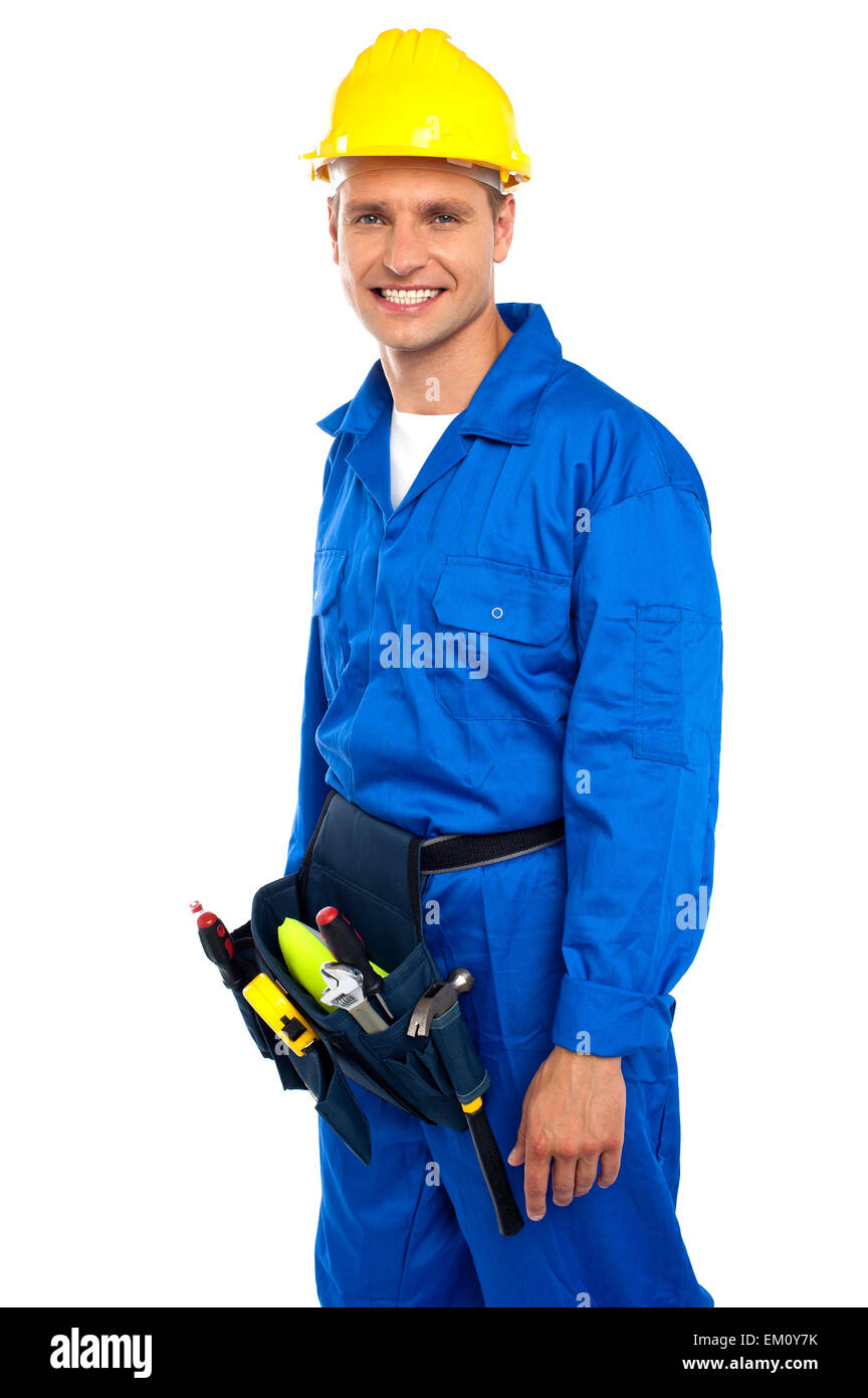 Young smiling industrial contractor Stock Photo - Alamy