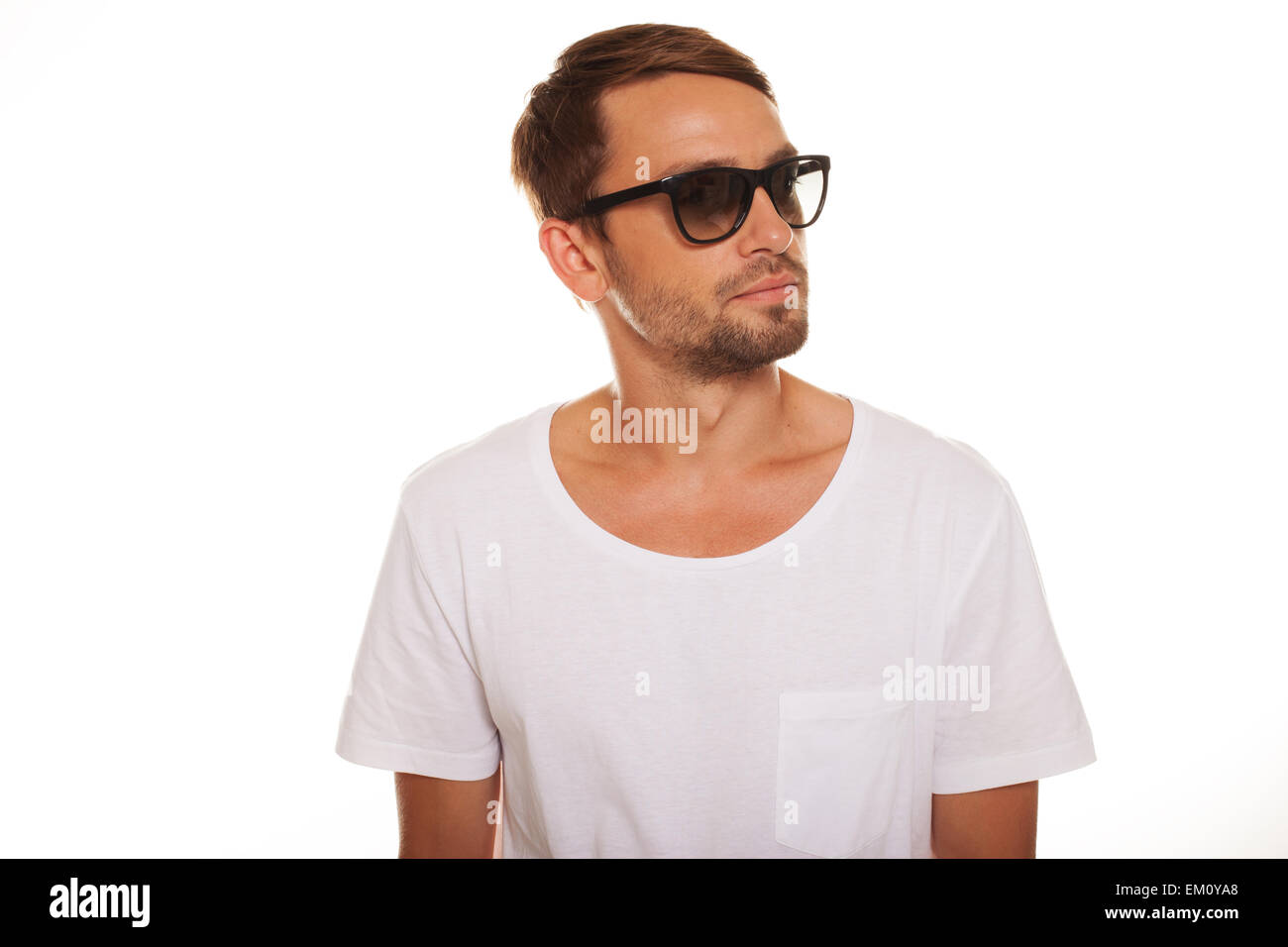 Male model with sunglasses Stock Photo - Alamy
