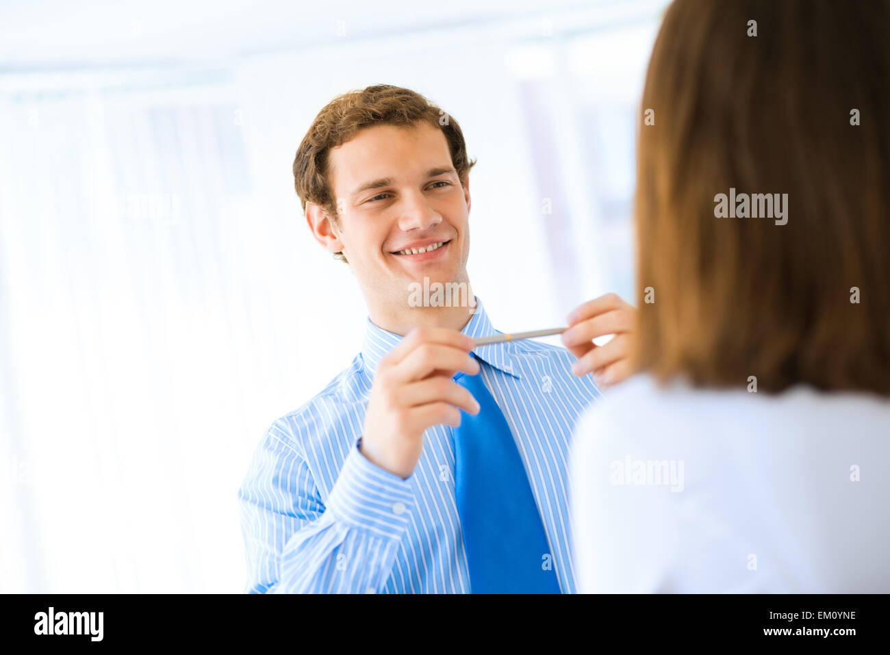 Young businessman doing interviews Stock Photo - Alamy