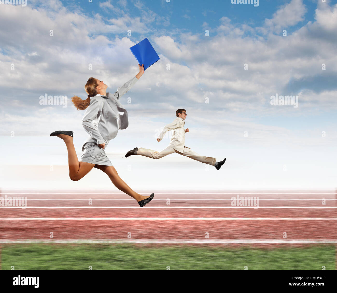 Business people competing Stock Photo - Alamy