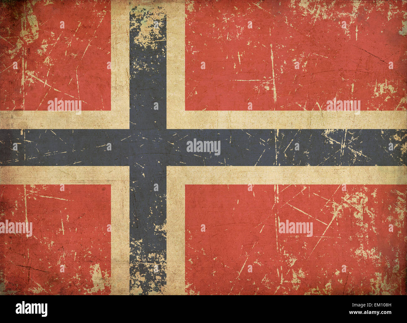 Norwegian Aged Flat Flag Stock Photo - Alamy