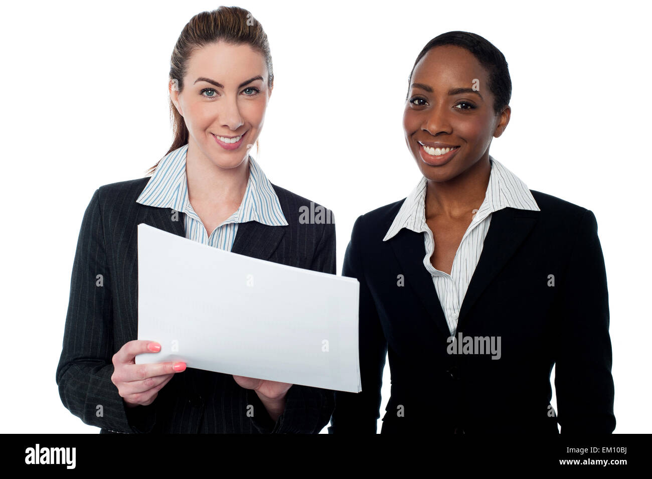 Two women reviewing data in hi-res stock photography and images - Alamy