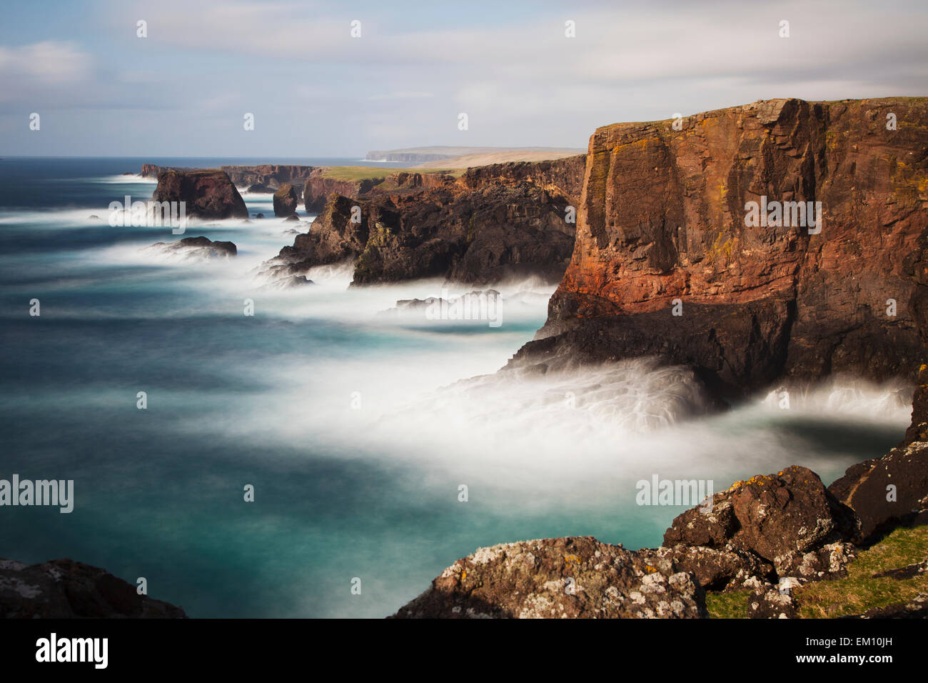 Seascape And Cliffs; Shetland Scotland Stock Photo - Alamy