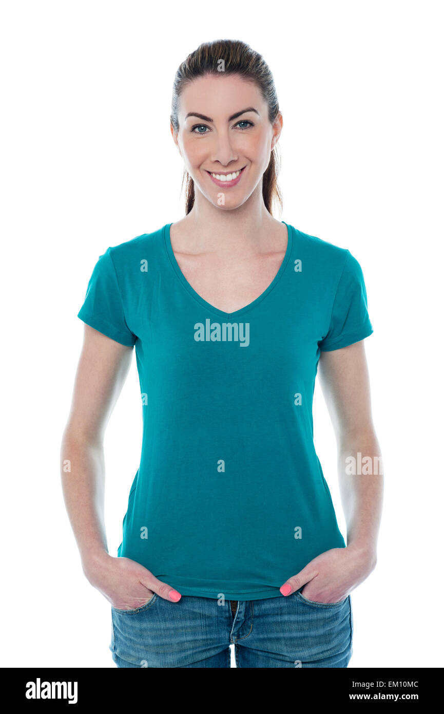 Attractive young lady in trendy hi-res stock photography and images - Alamy