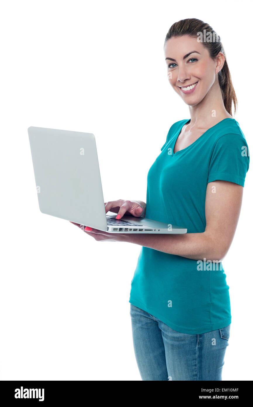 Person using digital interface Cut Out Stock Images & Pictures - Alamy