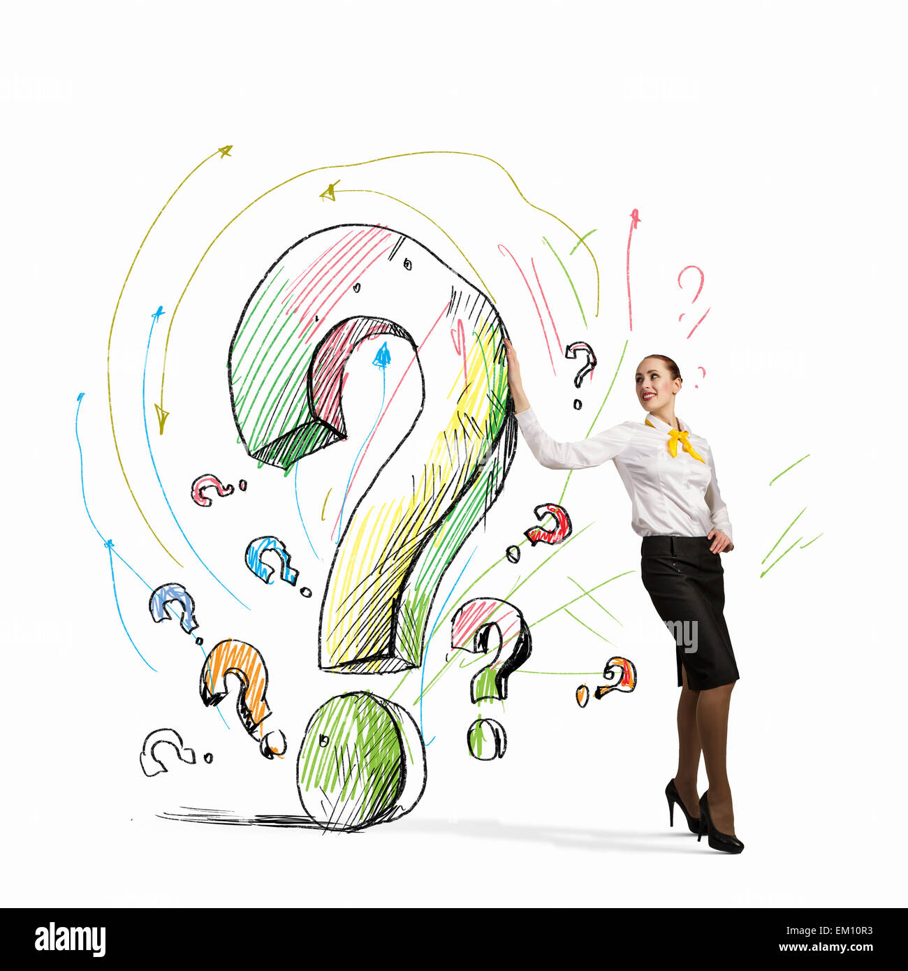 Young woman ask question Cut Out Stock Images & Pictures - Alamy