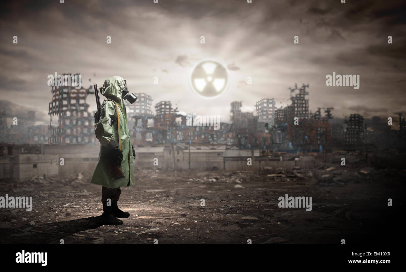 Stalker with gun Stock Photo - Alamy