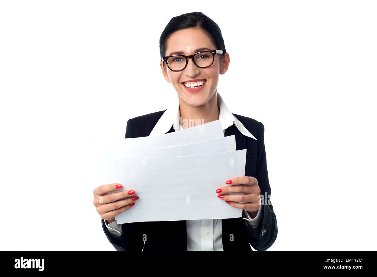 Corporate woman holding business reports Stock Photo - Alamy Corporate woman holding business reports Stock Photo - Alamy