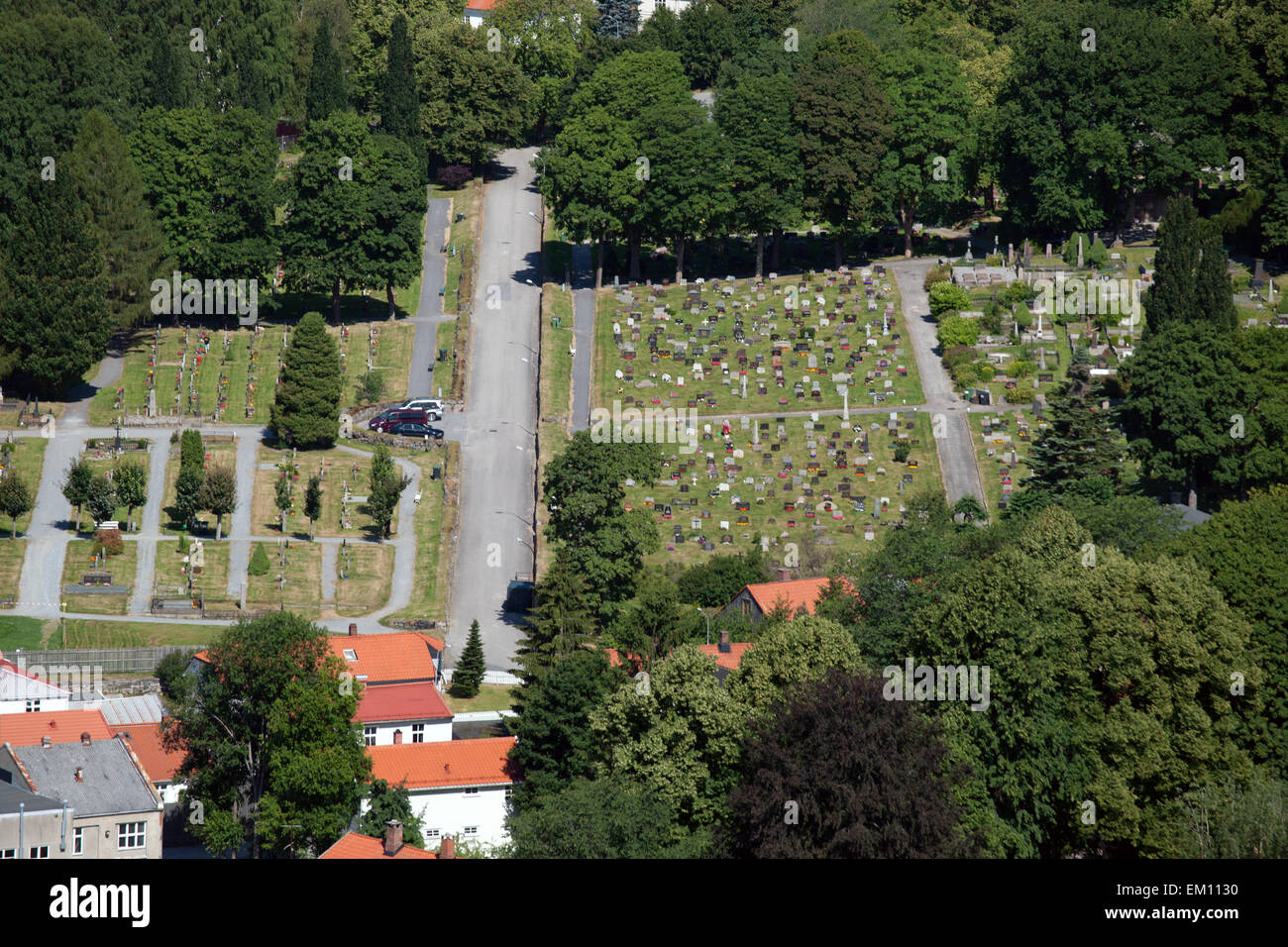 Cemetery aerial view, Fredriksten, Norway Stock Photo - Alamy