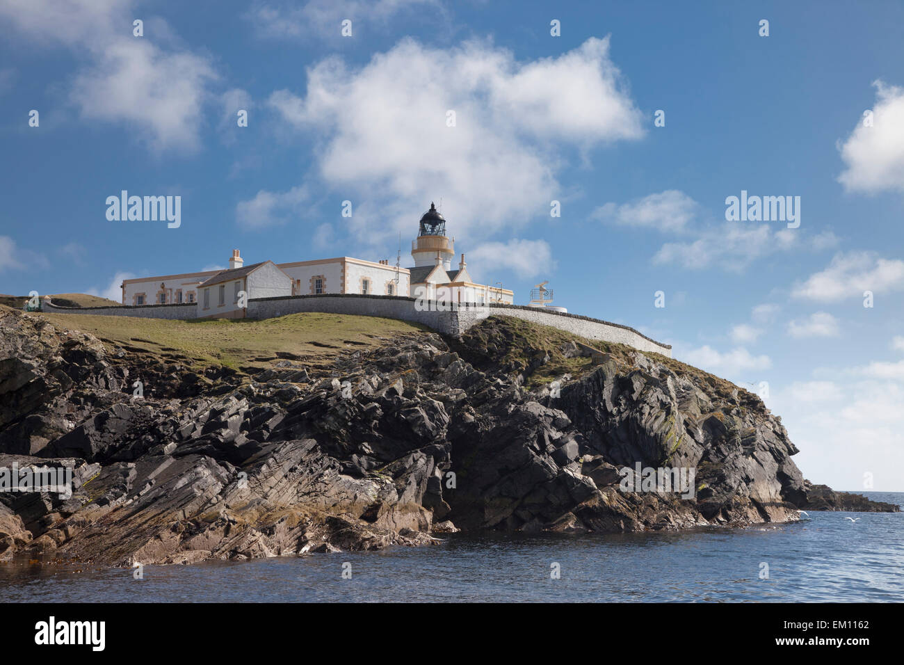 Lighthouse On Cliff; Bressay Scotland Stock Photo - Alamy