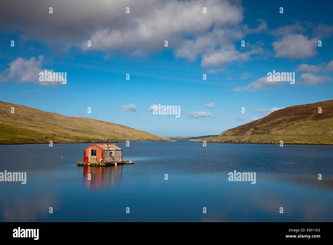 Shack Floating In Water; Shetland Scotland Stock Photo - Alamy