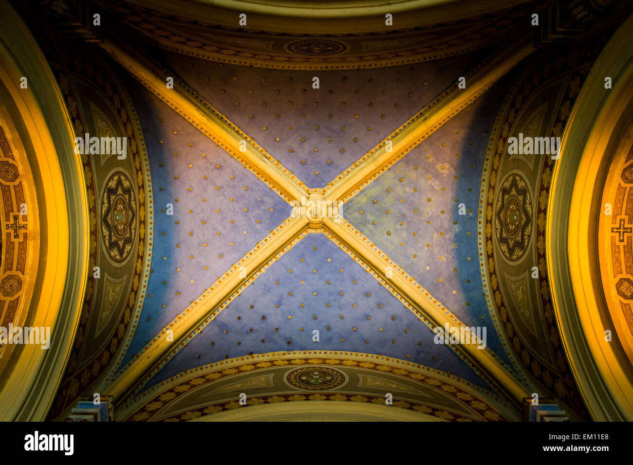 antique ceiling with gold stars Stock Photo - Alamy