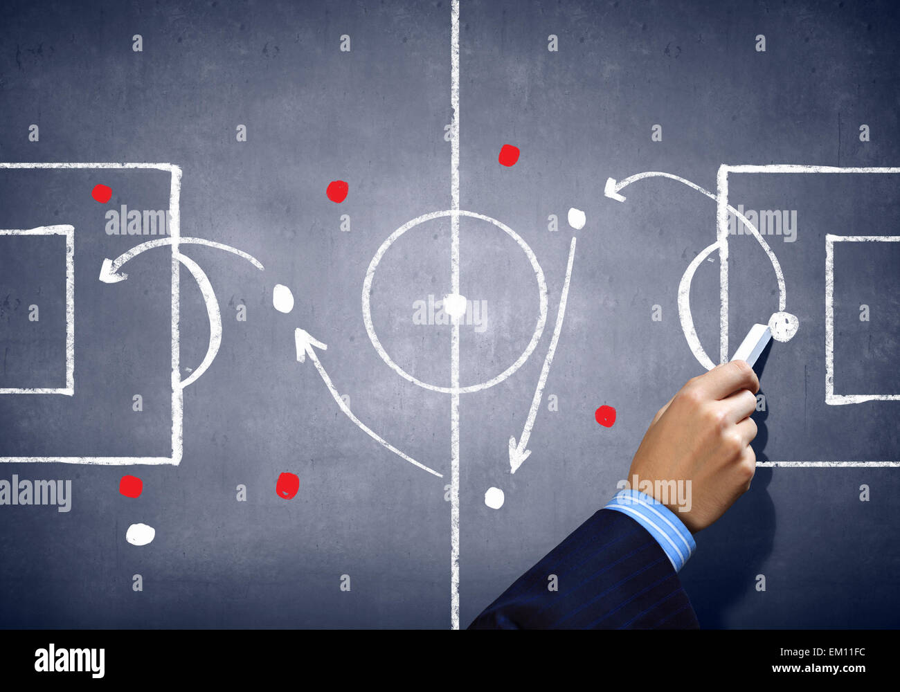 Soccer game strategy Stock Photo - Alamy